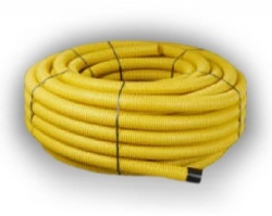 Perforated Yellow Gas Duct 100mm x 50m Coil www.gasandwaterpipelines.co.uk