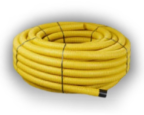 Perforated Yellow Gas Duct 100mm x 25m Coil www.gasandwaterpipelines.co.uk