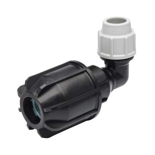 Plass4 Elbow 25mm MDPE x 15-22mm Universal www.gasandwaterpipelines.co.uk